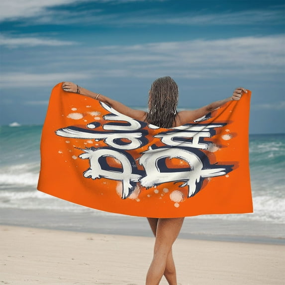 Bold Graffiti-Style " Paiy Pairs " Beach Towel - Dynamic Orange ...