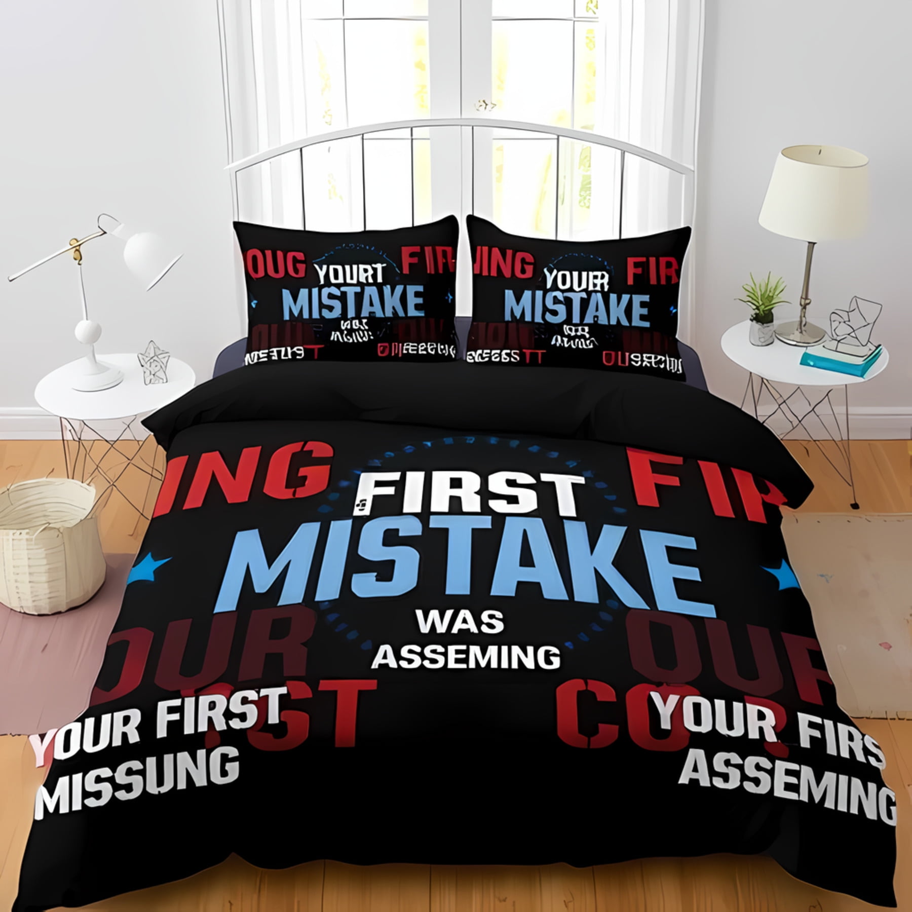 Bold Graphic 3-Piece Duvet Cover Set - " Your First Mistake Was ...