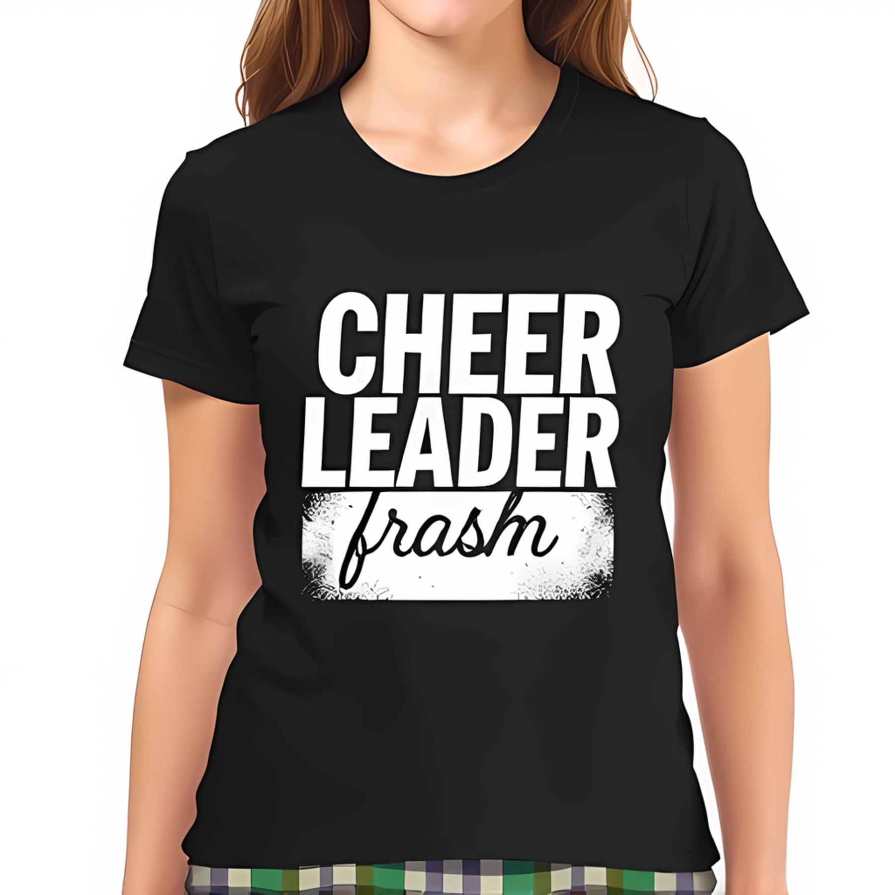 Bold Graphic Black Cotton T-Shirt for Women - " CHEER LEADER " Design ...