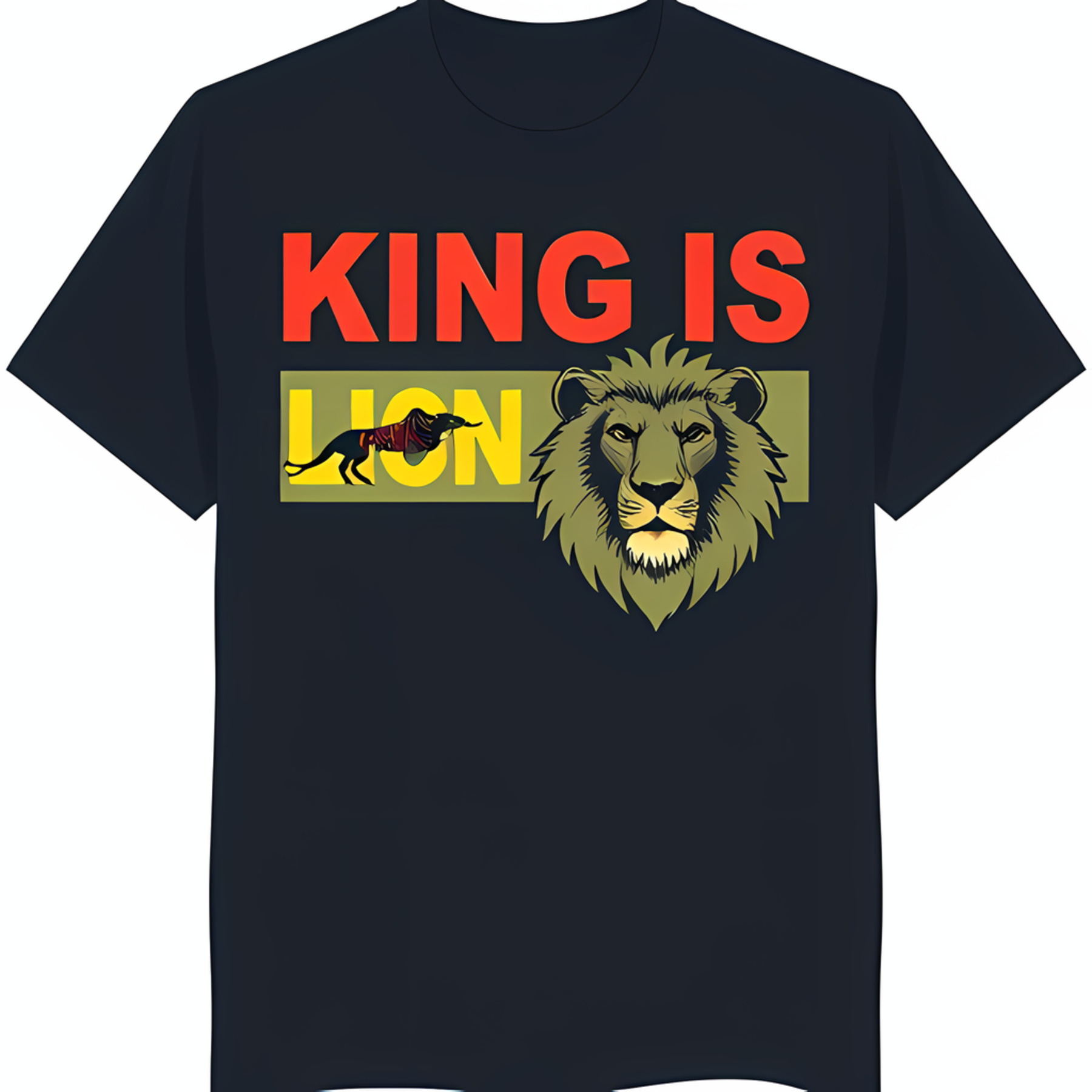 Bold Graphic Black T-Shirt King of the Jungle Design for Strong Imagery ...