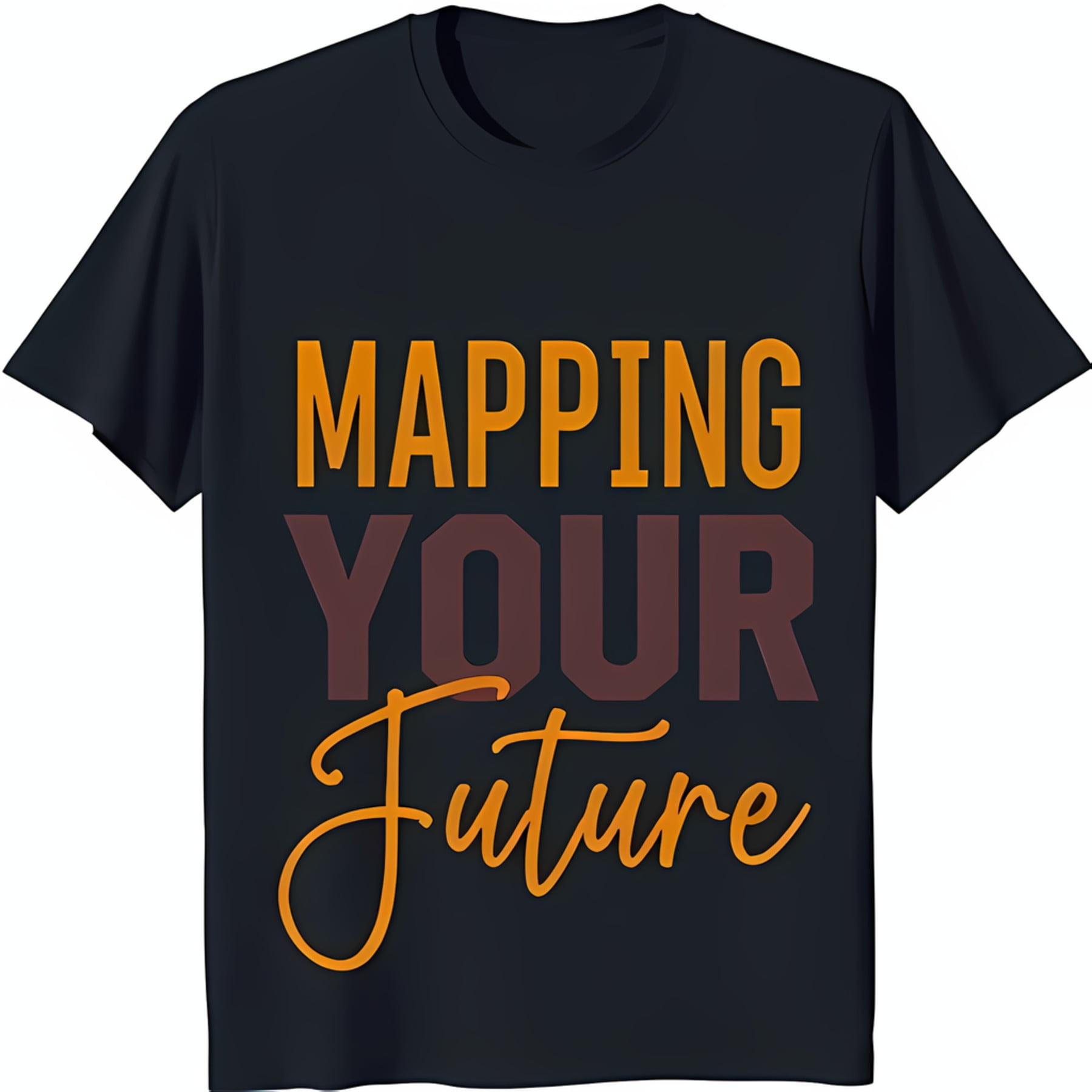 Bold Graphic Black T-Shirt 'Mapping Your Future' in & Brown - Walmart.com