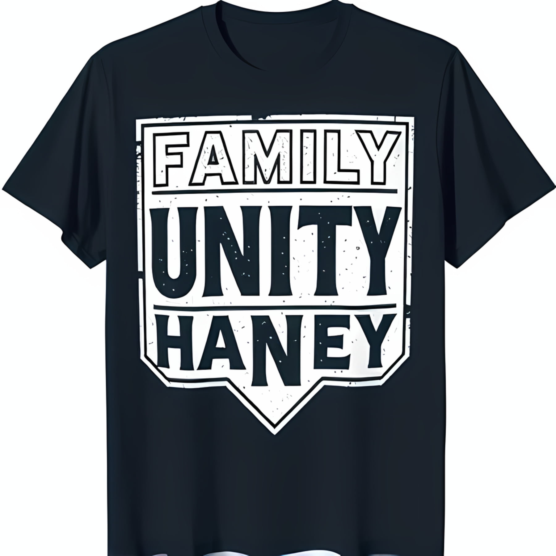 Bold Graphic Black T-Shirt with 'Family Haney' Design - Walmart.com