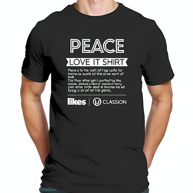 Bold Graphic Cotton Short Sleeve T-Shirt - " PEACE " & " LOVE IT SHIRT ...