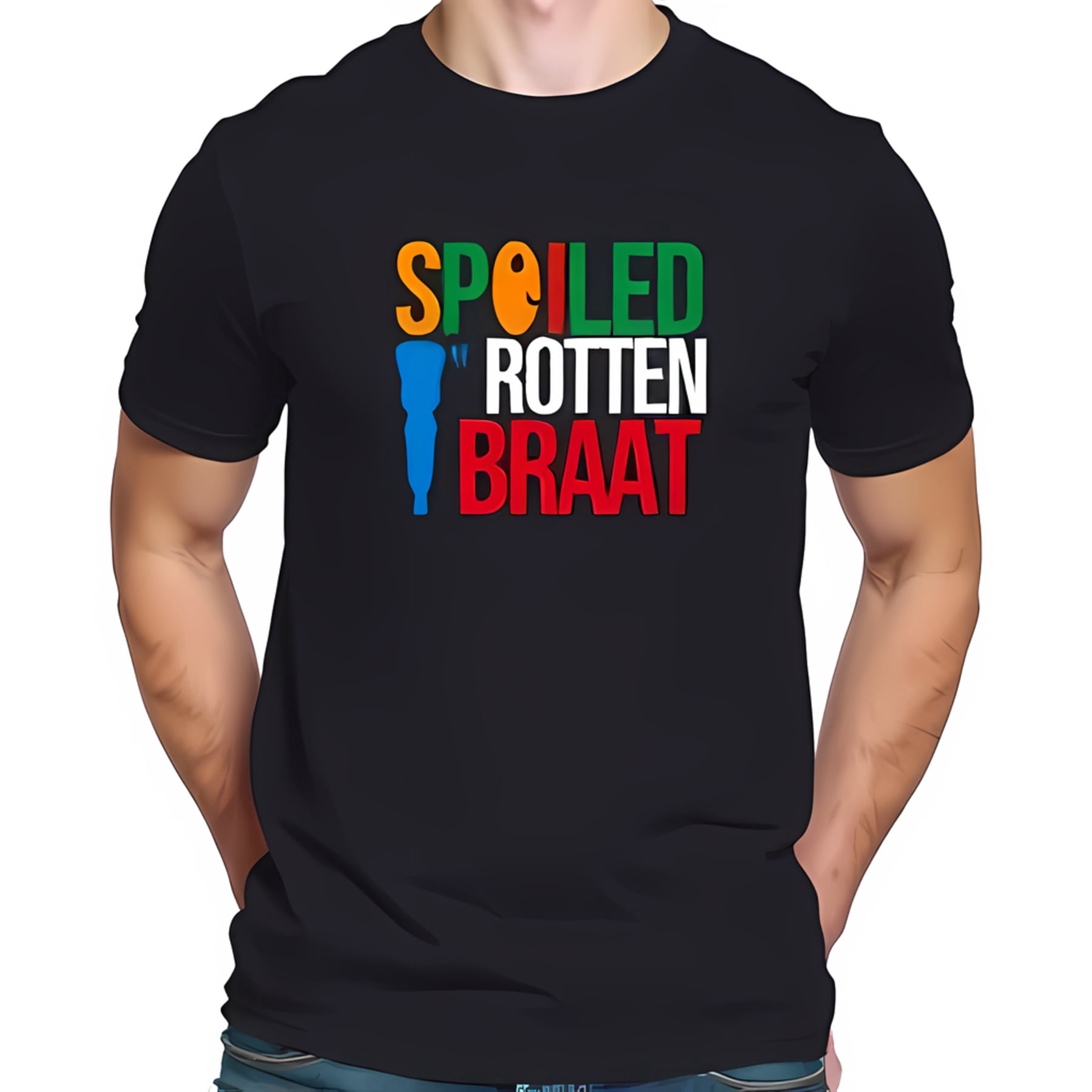Bold Graphic Cotton Short Sleeve T-Shirt - " SPOILED " " rotten ...