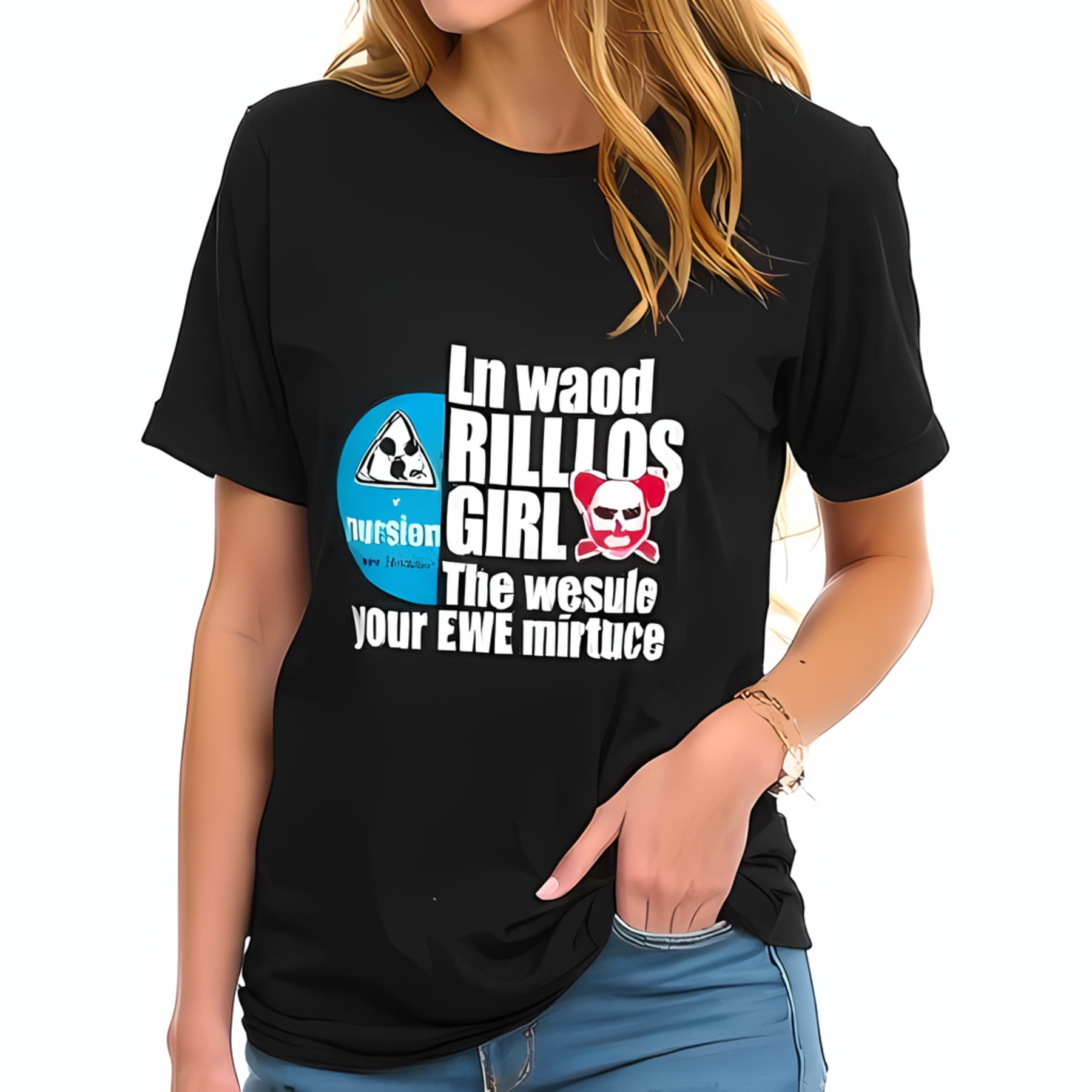 Bold Graphic Cotton Short Sleeve T-Shirt with Nuclear Symbol & Edgy ...