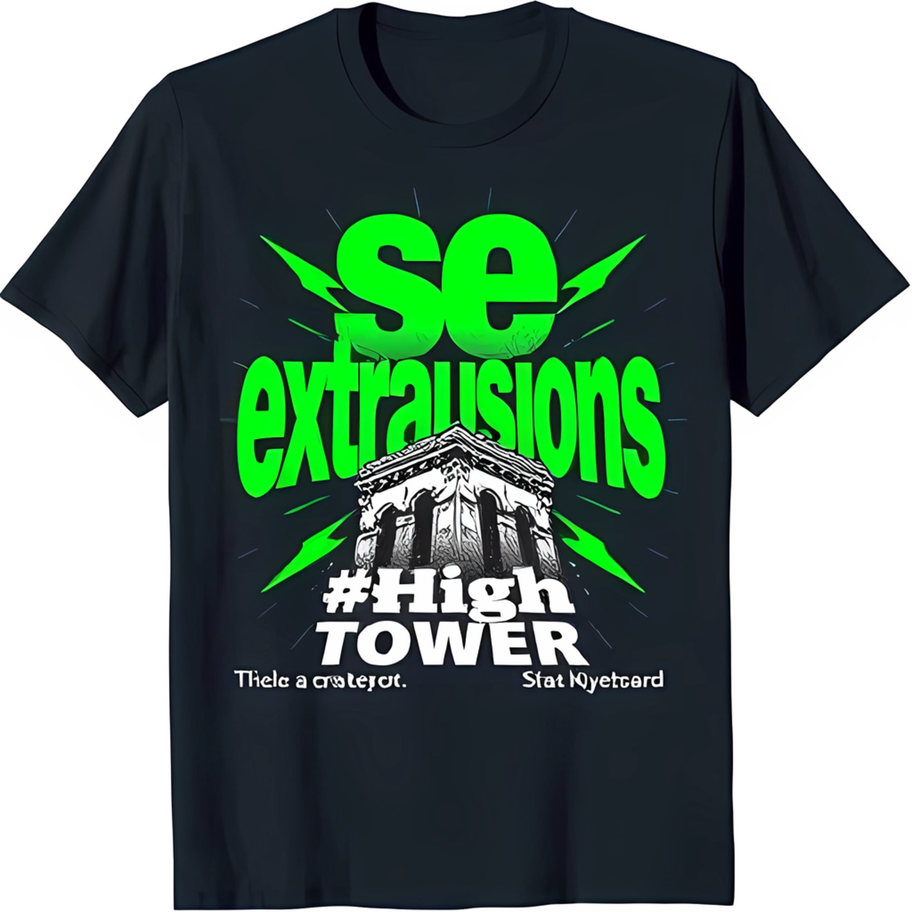 Bold Graphic Dark Blue T-Shirt with 'Se Extrausions' - Walmart.com