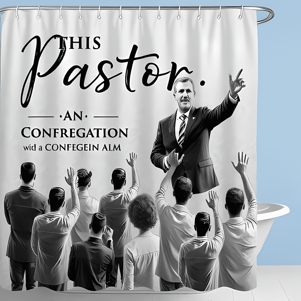 Bold Graphic Shower Curtain Featuring Passionate Pastor & Engaged ...