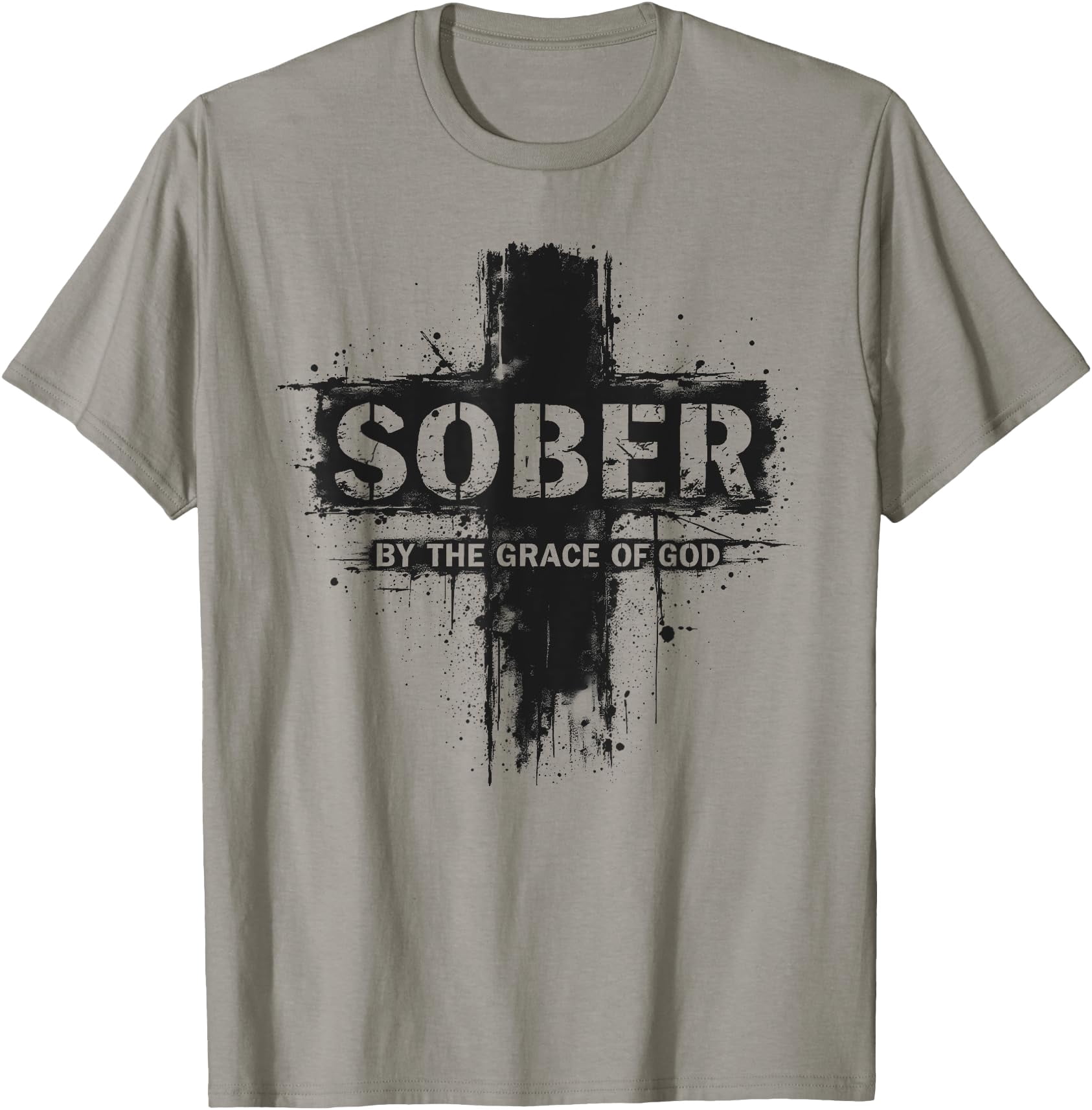 Bold Graphic Sober By the Grace Of God T-Shirt for Christian Recovery ...