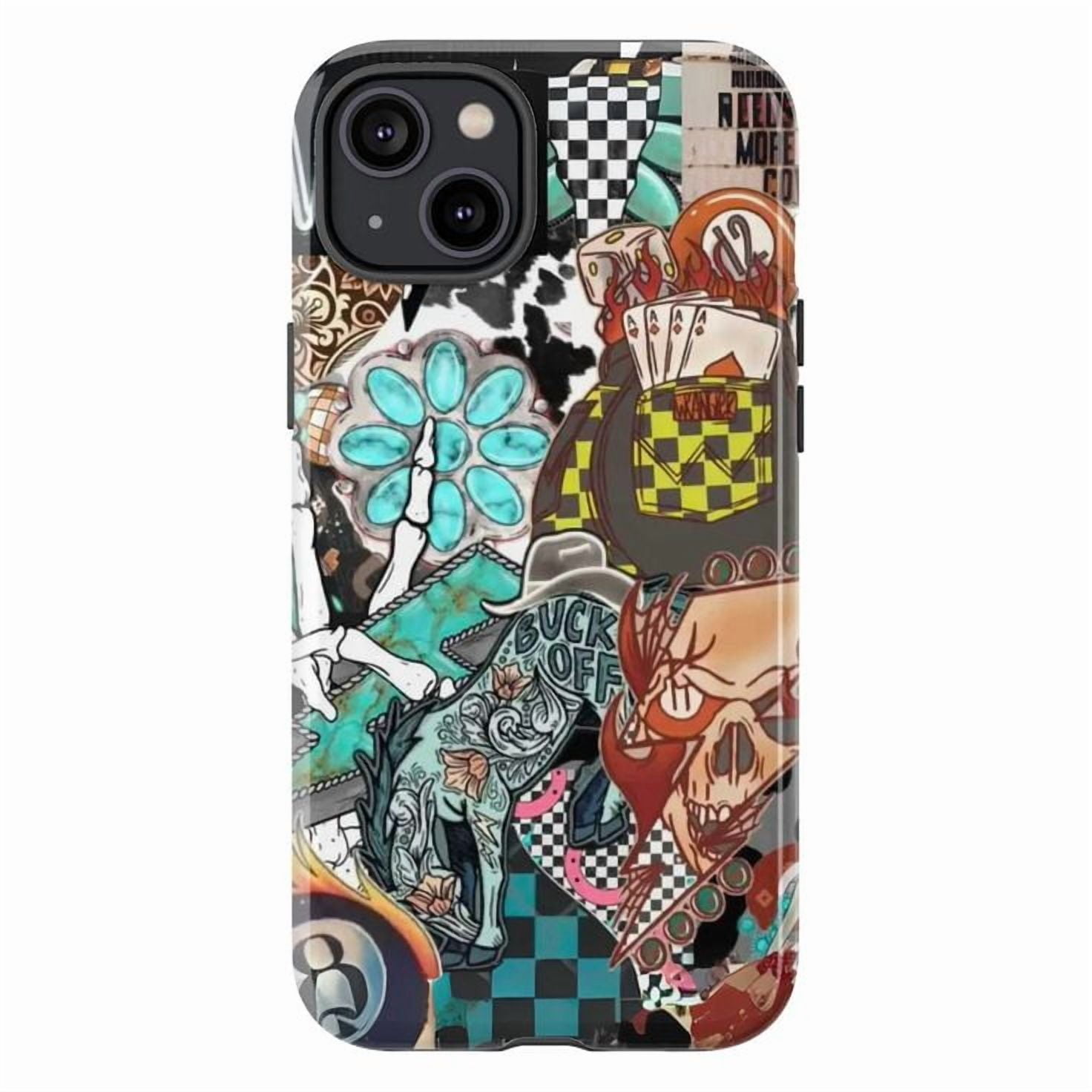 Bold Graphic Tattoo Style Phone Case, Retro Sticker Collage Design ...