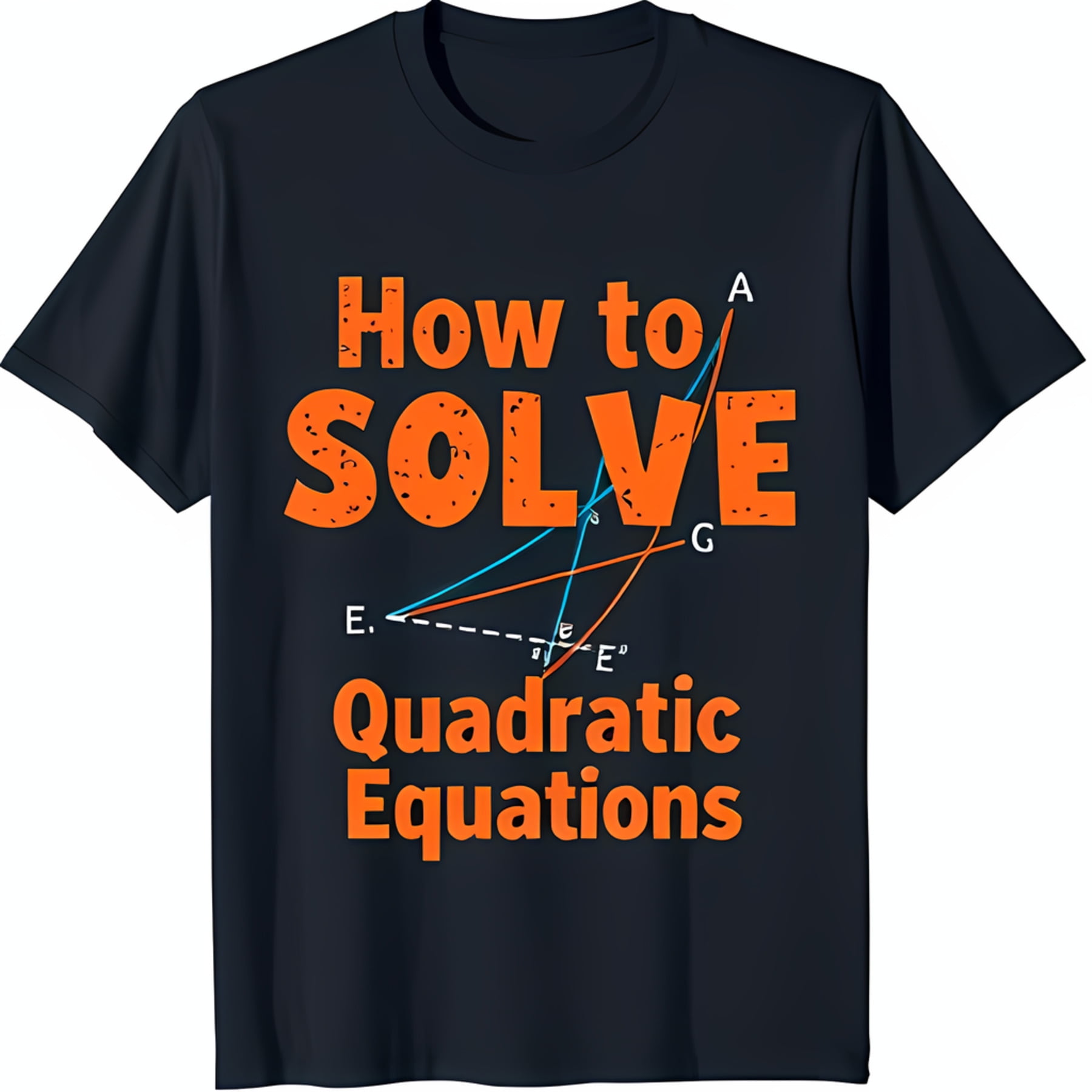 Bold Graphic Tee: 'How to SOLVE Quadratic Equations' on Black T-Shirt ...