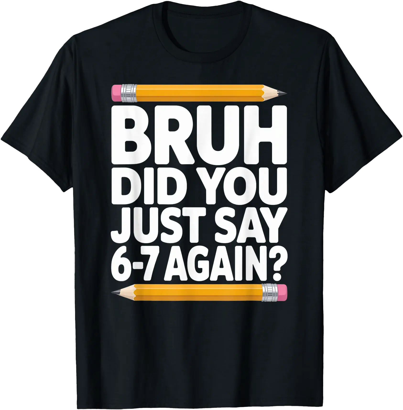 Bold Graphic Text T-Shirt Featuring Yellow Pencils - Fun Statement ...