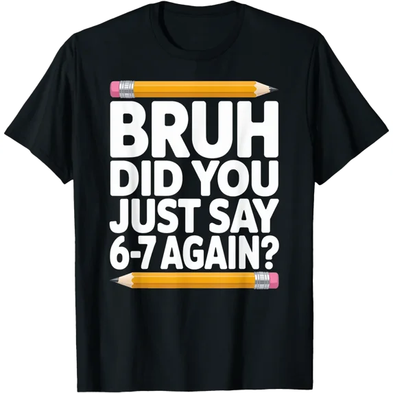 Bold Graphic Text T-Shirt Featuring Yellow Pencils - Fun Statement ...