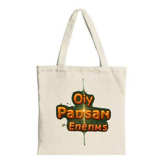 Bold Graphic Tote Bag with " Oi Padşan Ennms " in Dripping Orange ...