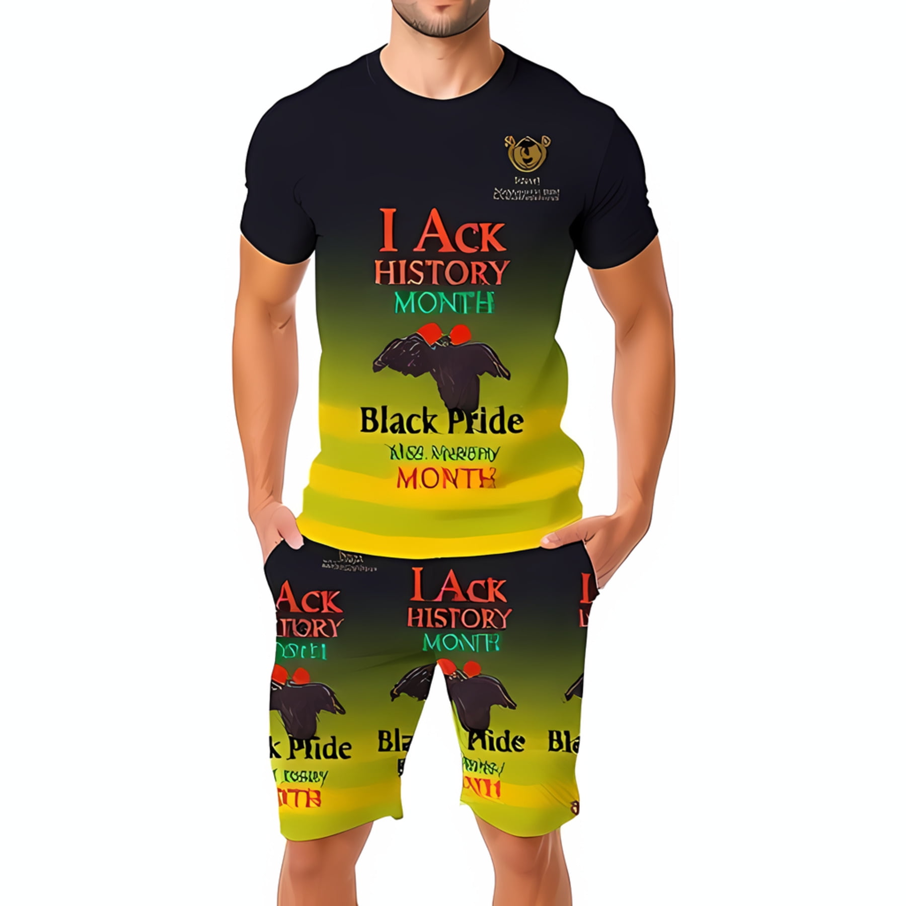 Bold Graphic Two-Piece Set: Black Yellow & Green - African Colors with ...