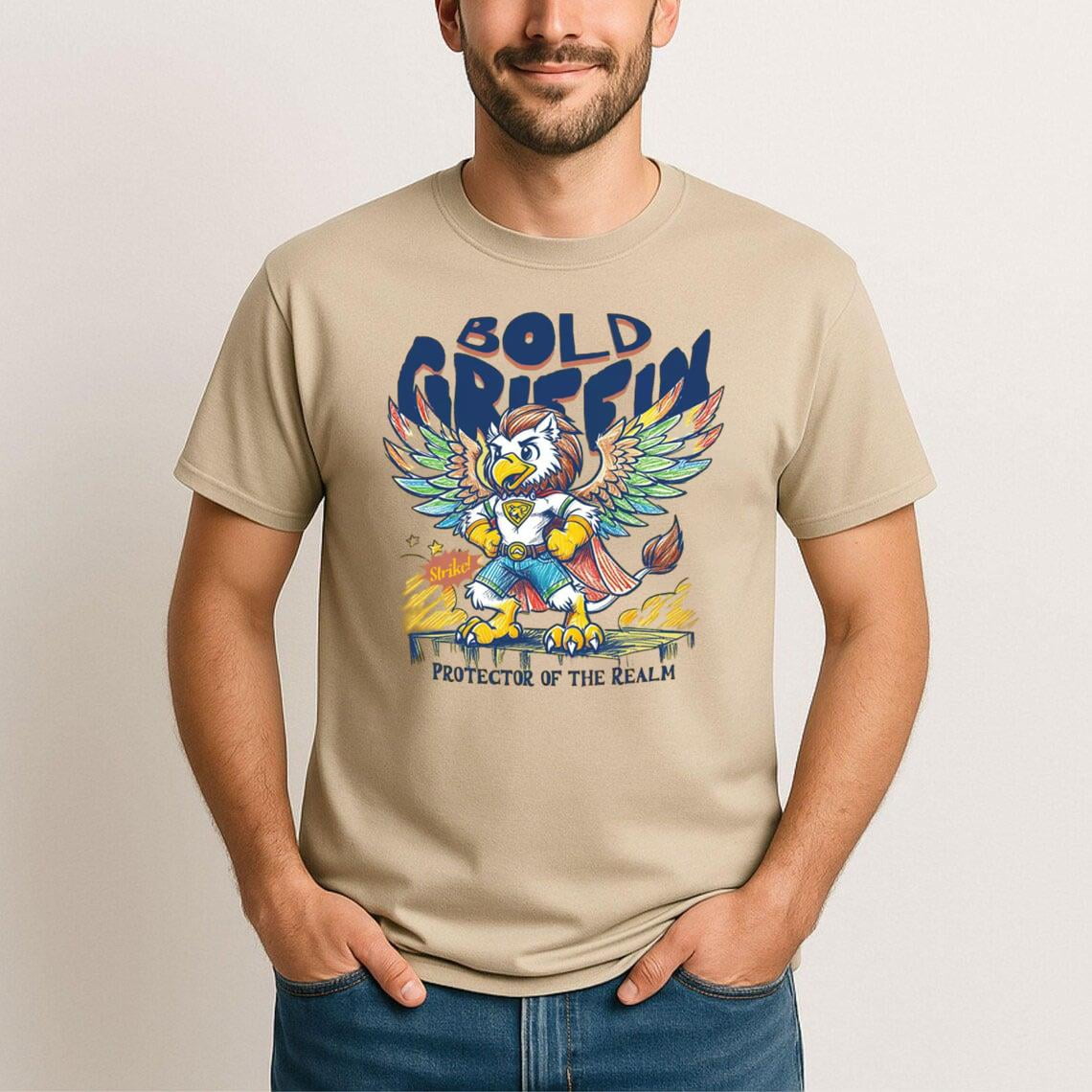 Bold Griffin T-shirt with Mythical Creature Power and Brave Fantasy ...