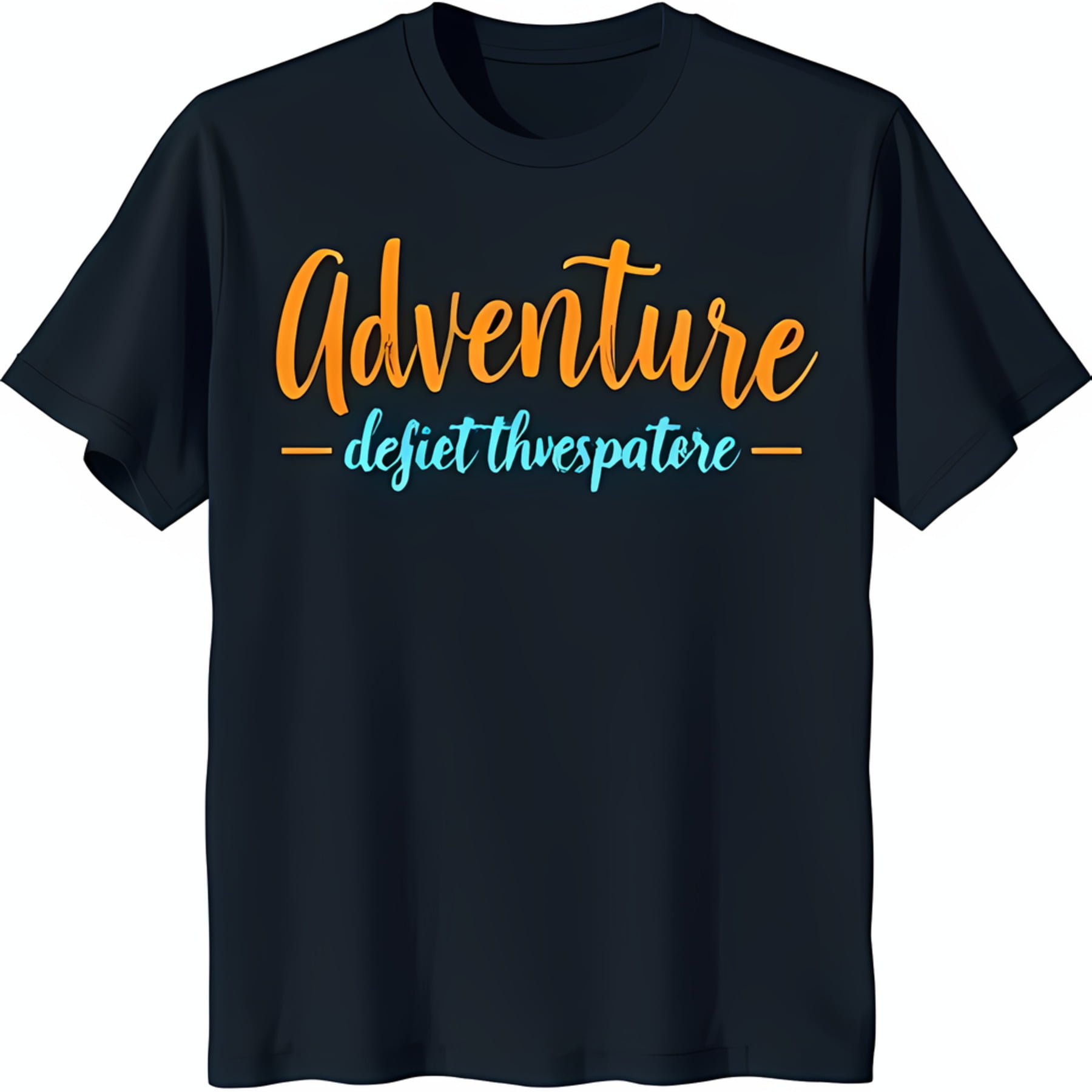 Bold Handwritten 'Adventure' Graphic on Dark Blue T-Shirt Unique Design ...