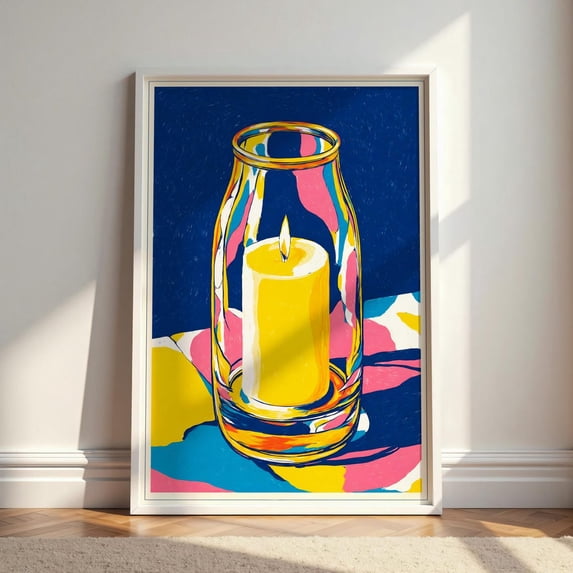 Bold Harmony Candle Color Block Modern Poster Unframed Paper Print ...
