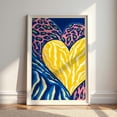 Bold Harmony Heart Color Block Animal Pattern Poster Unframed Paper ...