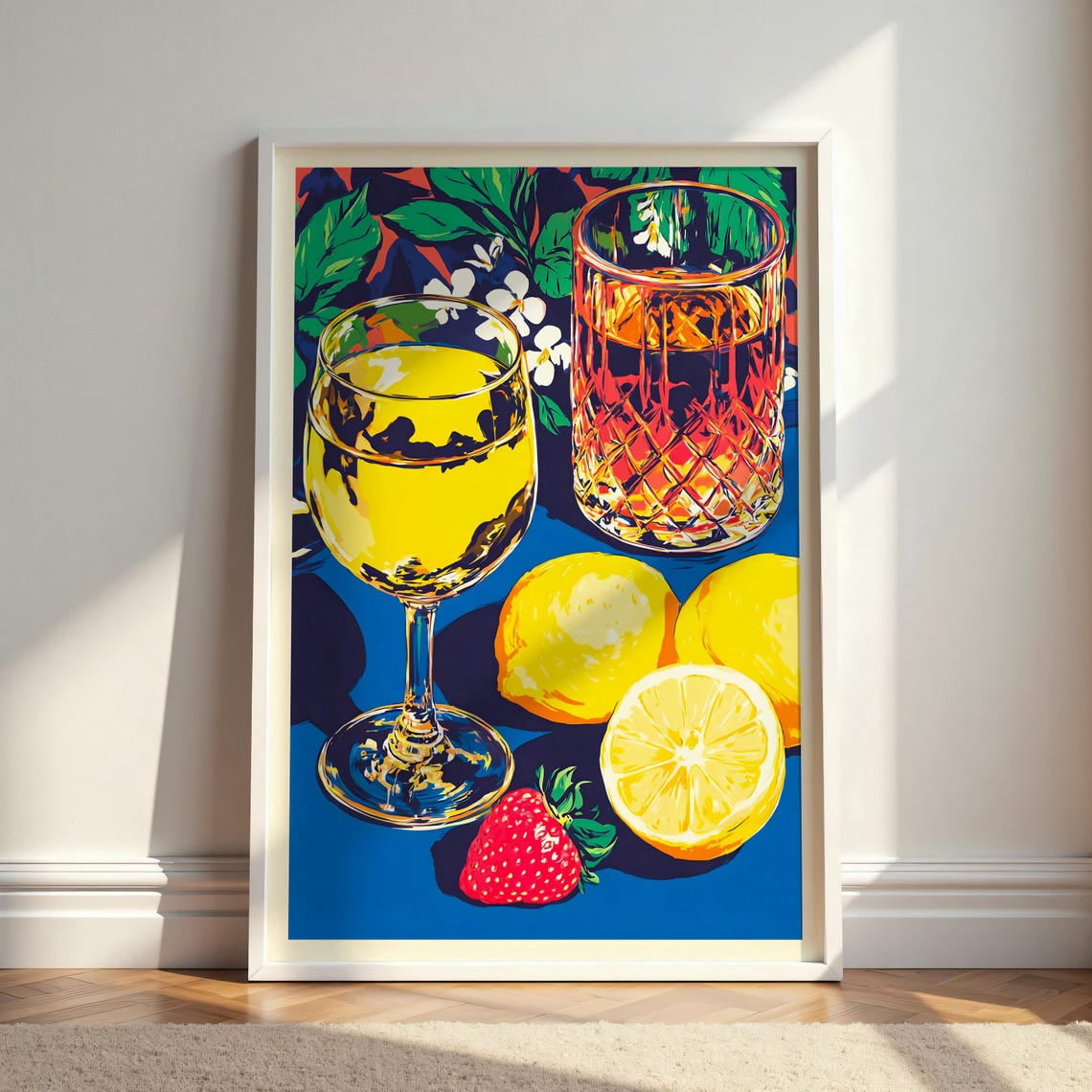 Bold Harmony Lemon Cocktail Art Color Block Kitchen Wall Decor ...