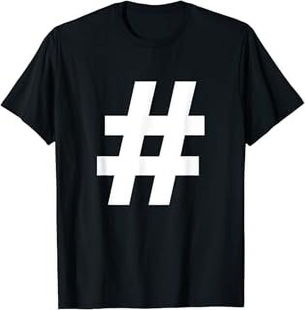 Bold Hashtag # Number Pound Sign Symbol Alphabet Characters T-Shirt ...