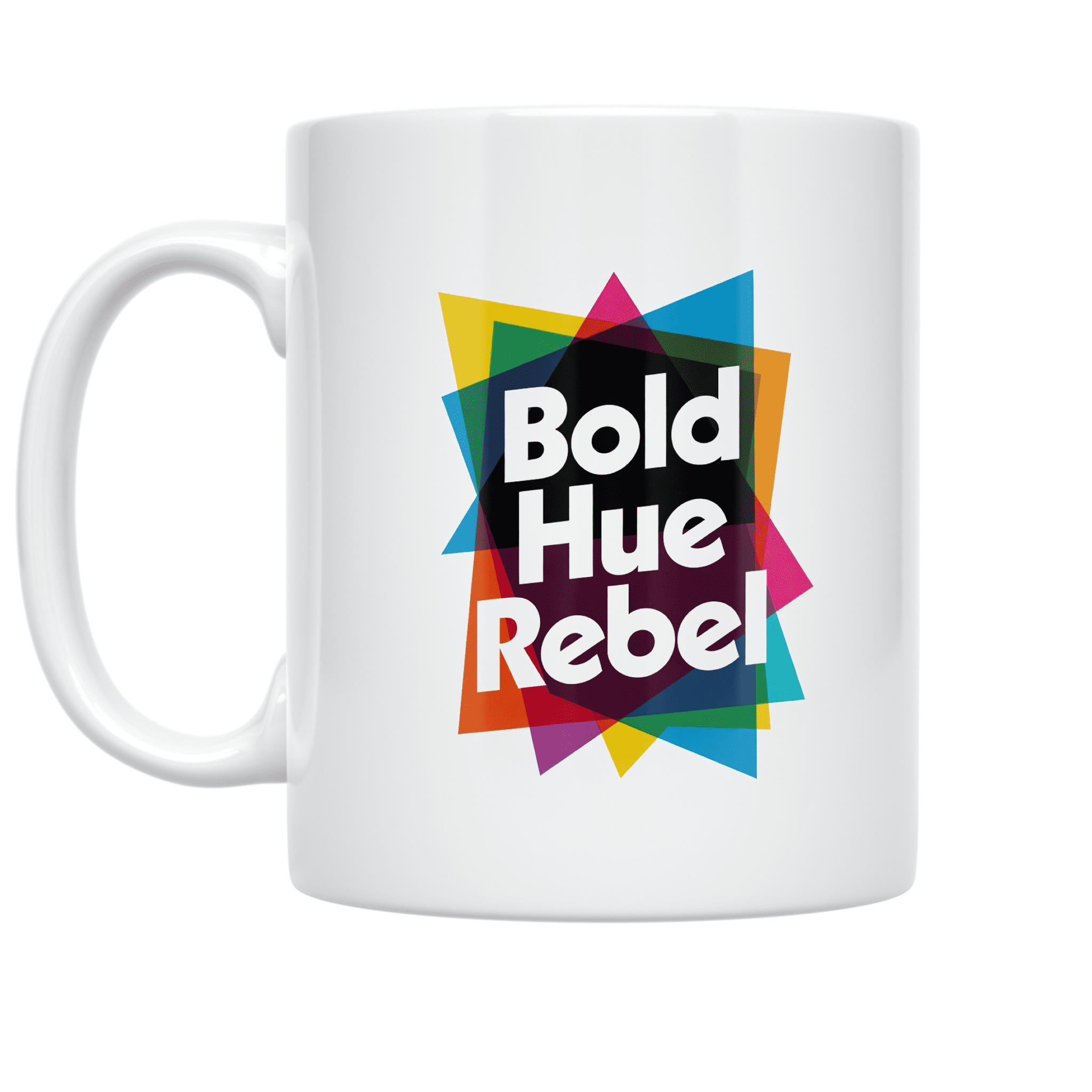 Bold Hue Geometric Art - Modern Art Enthusiast - 11 oz Ceramic Coffee ...
