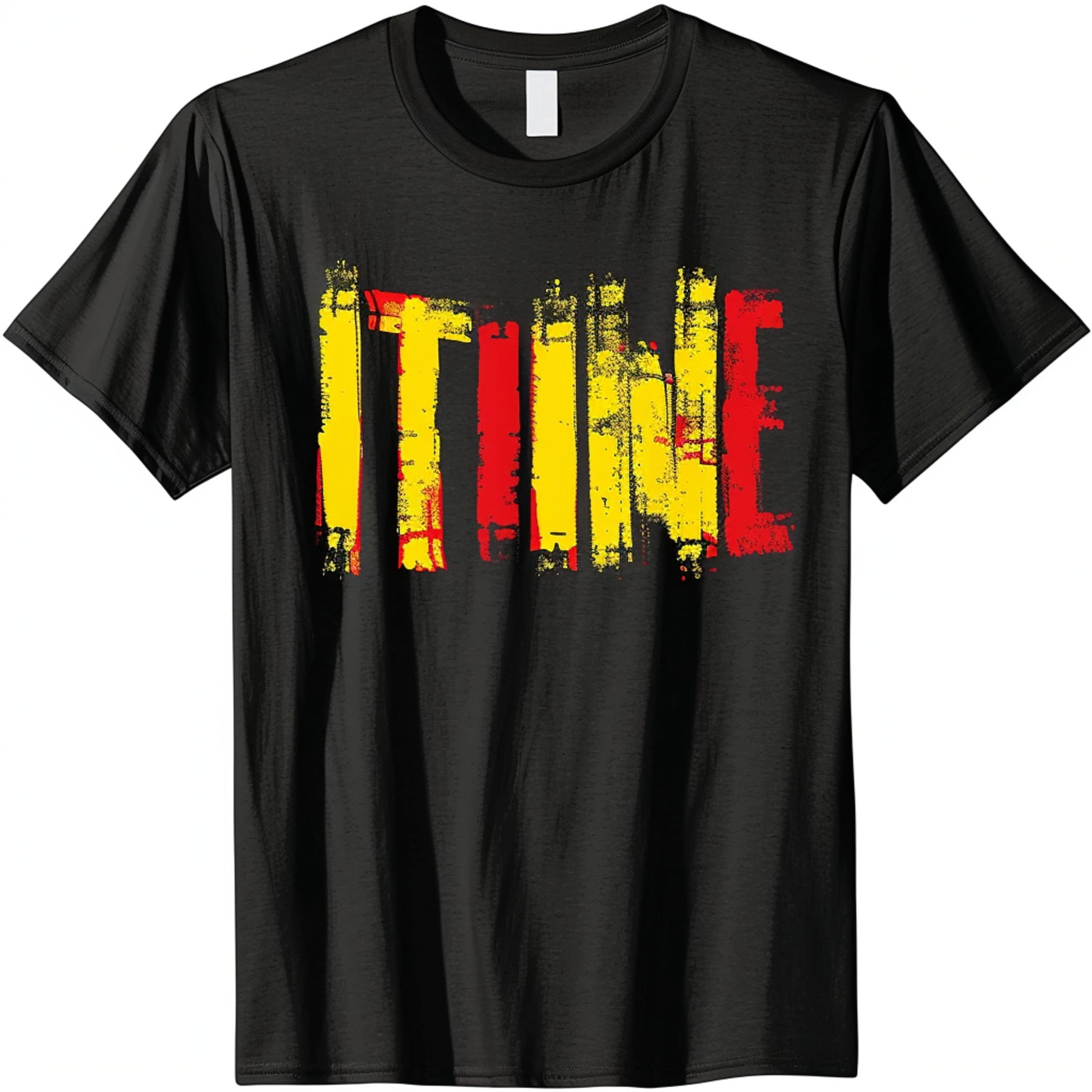 Bold ITgraphic I' T Shirt in Exuberant Yellow & Red Handdrawn ...