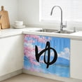 Bold Ink Script Cabinet Curtain, Japandi Blue Sky Mount Fuji Cherry ...