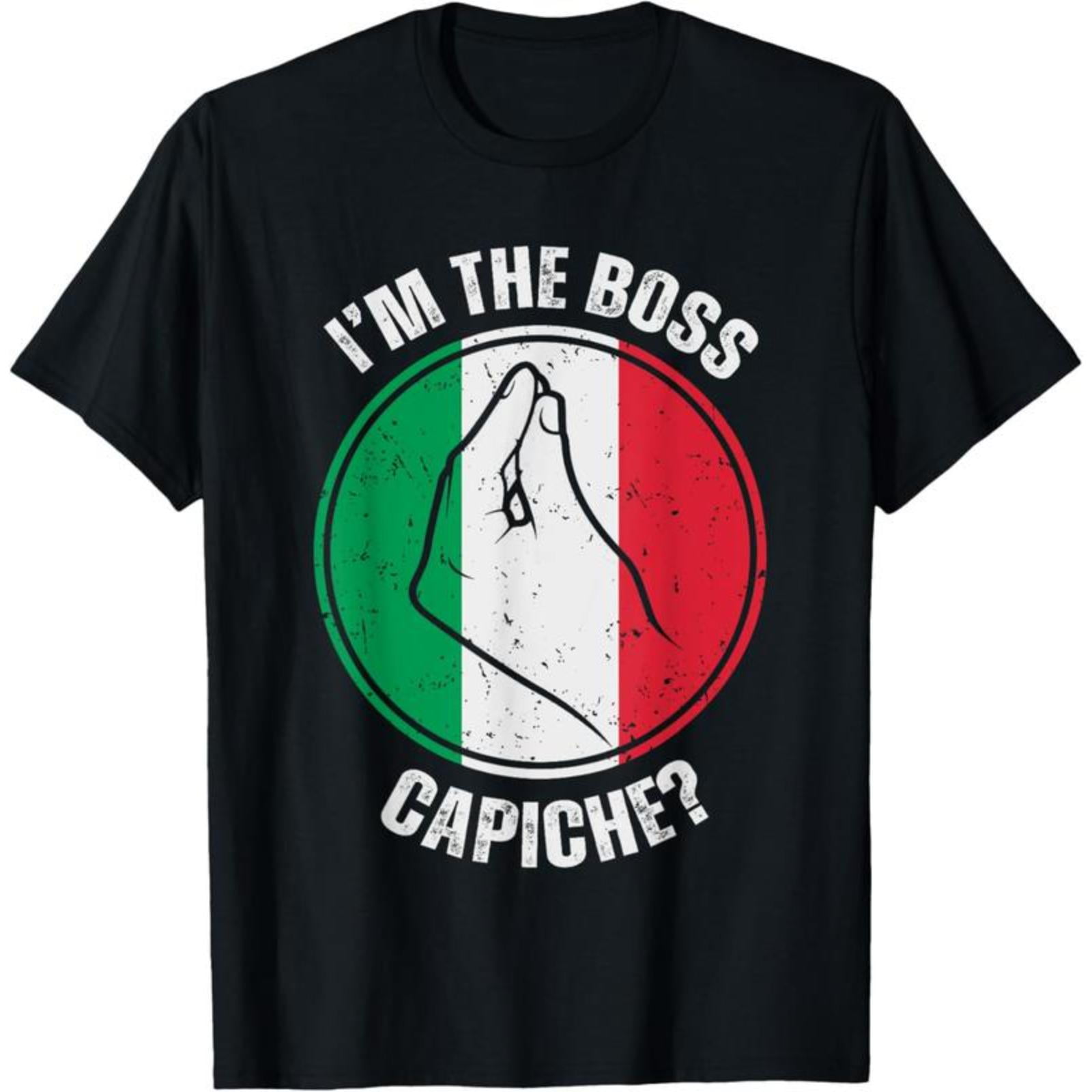 Bold Italian - Themed Graphic Tee, Tops Has Centered "I'M THE BOSS ...