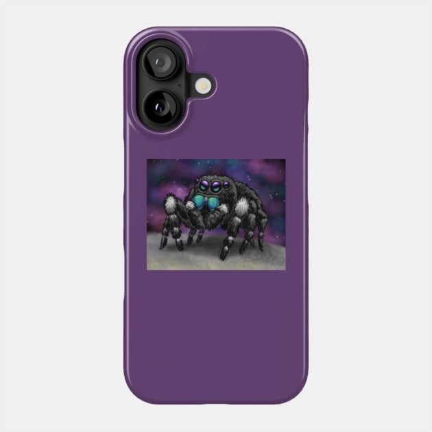 Bold Jumping Spider in Space Phone Case for Apple iPhone 11-17 Series ...