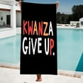 Bold Kwanzaa & Give Up Design Beach Towel - Vibrant Red & White Letters ...