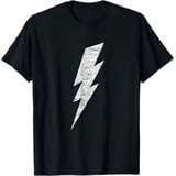 Bold Lightning Bolt Distressed Minimalist Graphic Art T-Shirt - Walmart.com
