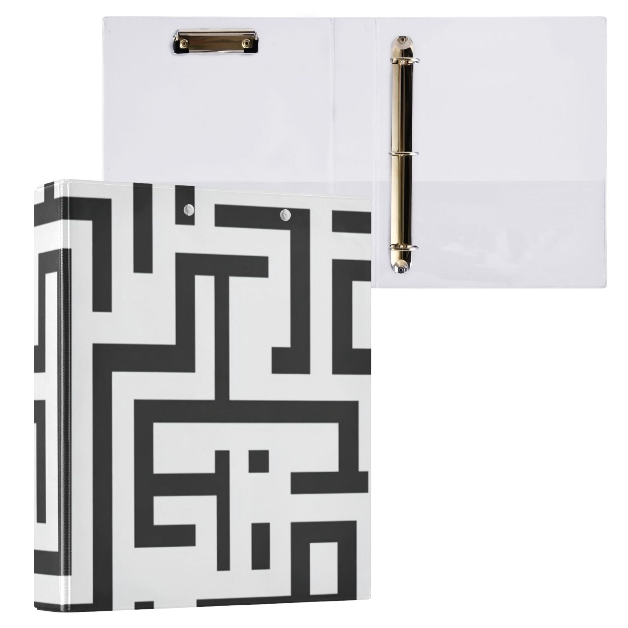 Bold Lines Maze 3 Ring Binders 1.5 inch Hardcover File Folders with ...