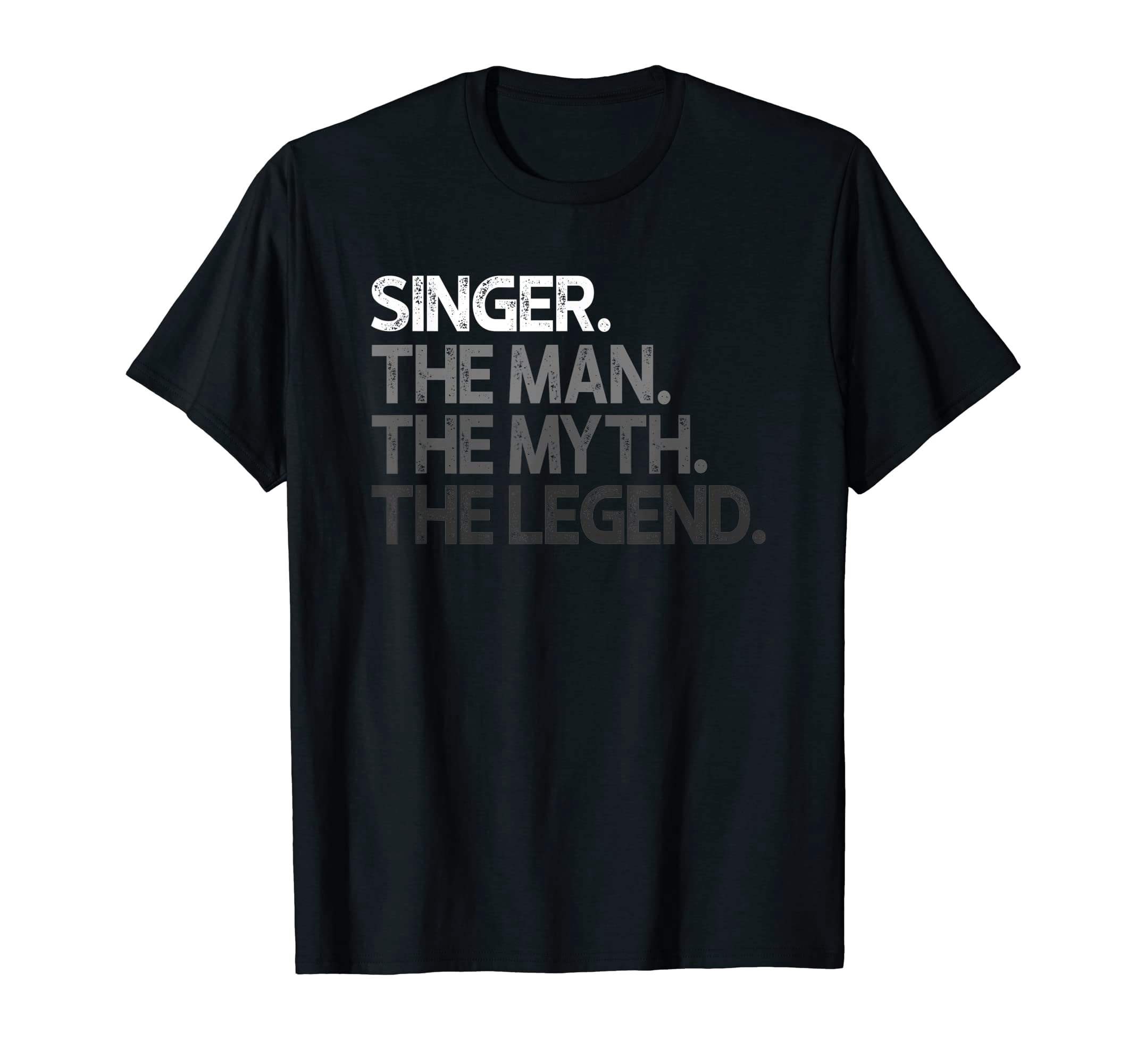 Bold Men's Singer Gift Myth The Legend T-Shirt for Music Lovers ...