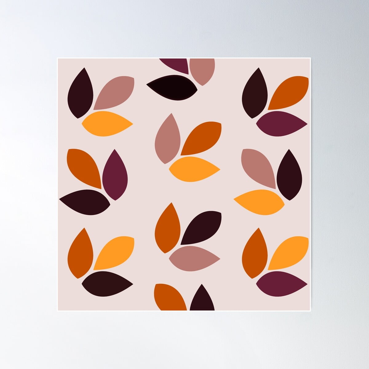 Bold Minimastic Autumn Foliage Poster Wall Art, Modern Wall Decor For ...