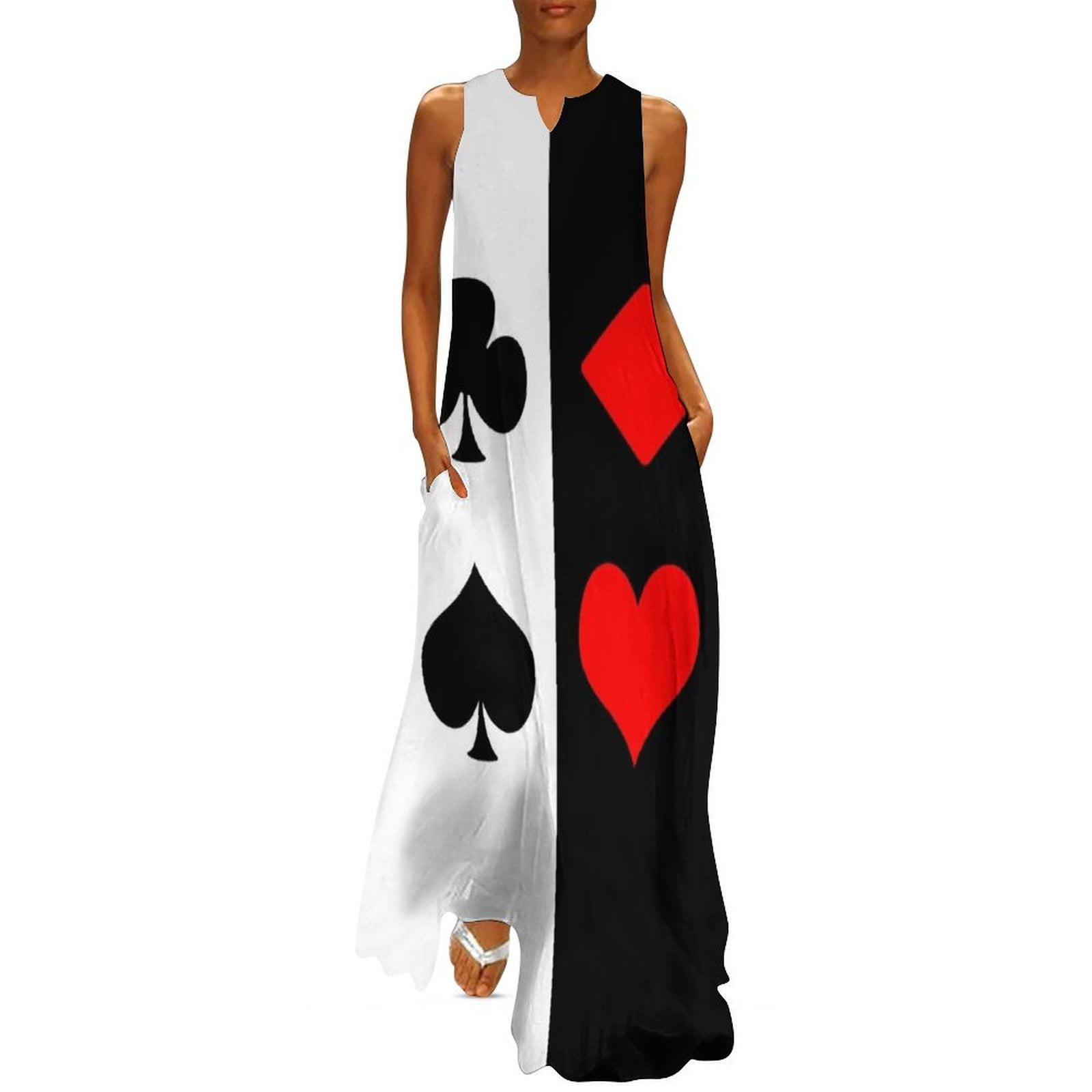 Bold Mod Design of the Four Card Suits Long Dress Prom gown long ...