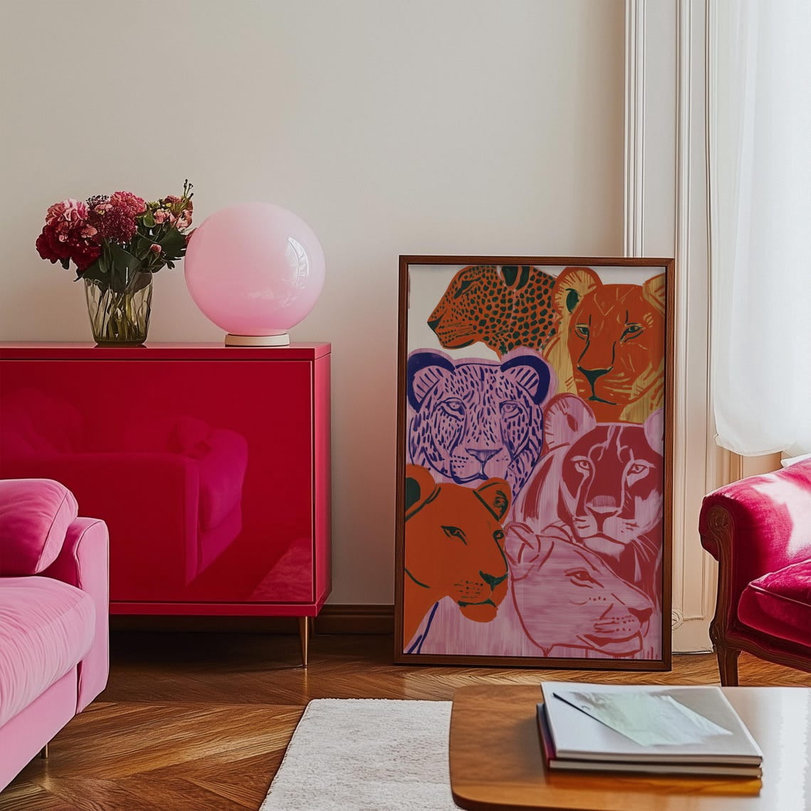 Bold Modern Colorful Leopard Lion Modern Pop Poster Unframed Paper ...
