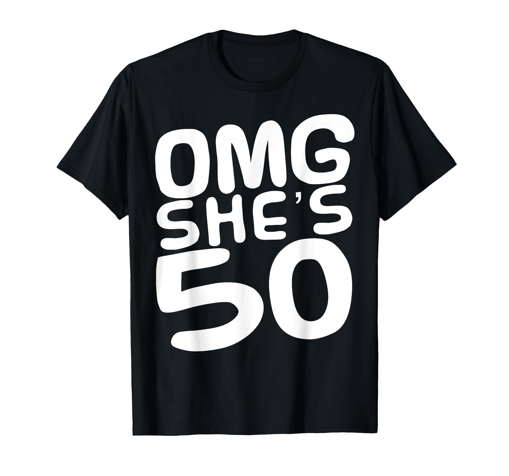 Bold OMG She's 50 Birthday Squad T-Shirt for Fun 50th Celebration ...