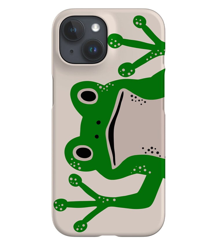 Bold Off White Cute Frog Phone Case for iPhone 11 to 17 An Amphibian ...