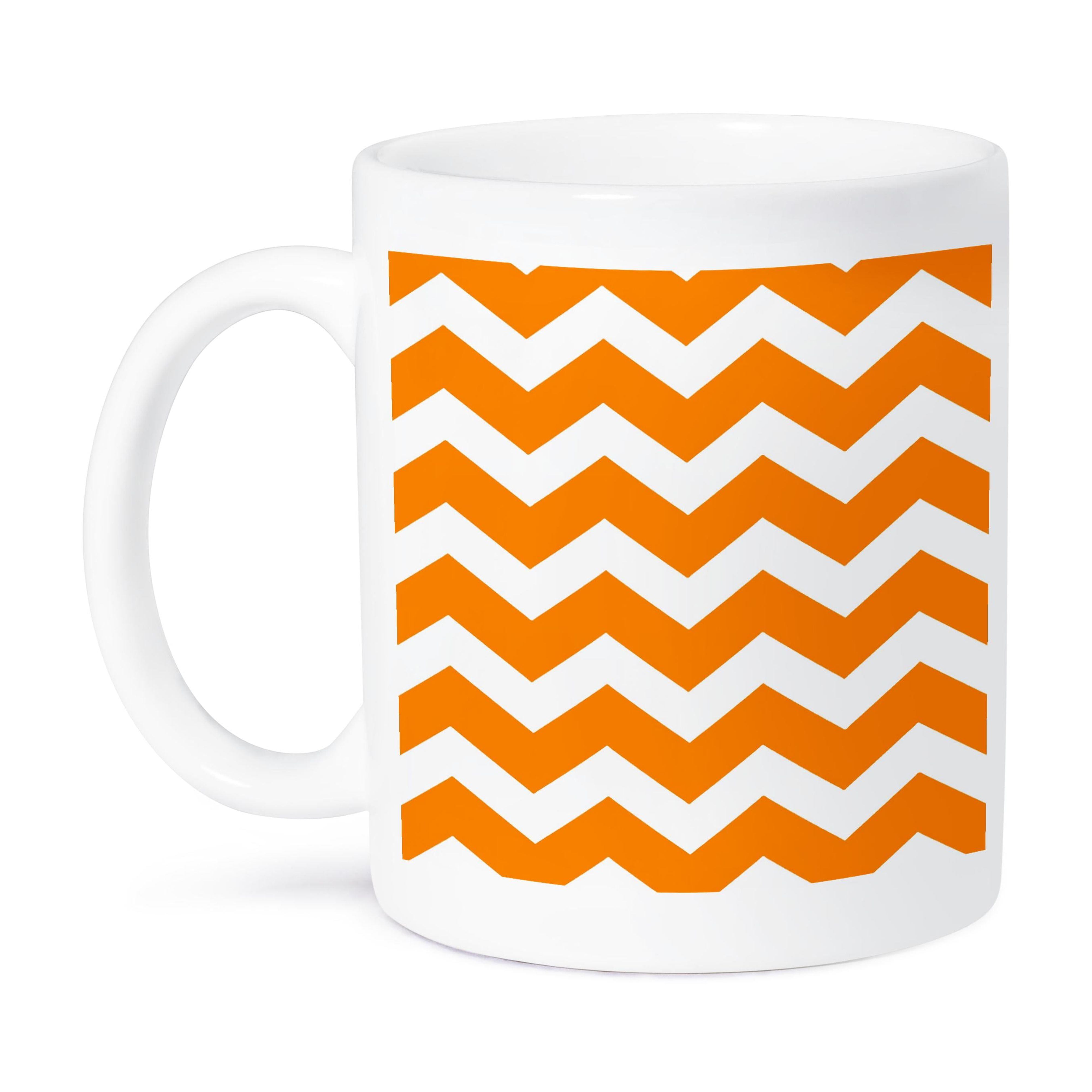 Bold Orange And White Zig Zag Chevron Pattern - Bright Zigzags, 11oz ...