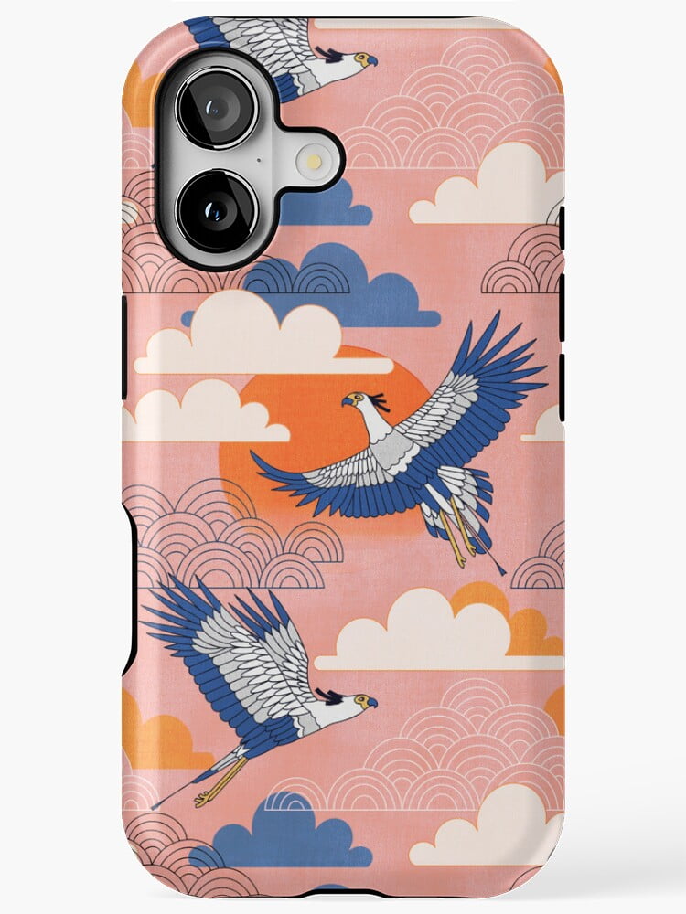 Bold Oriental Secretary Birds Paradise Palette Art For iPhone 11-17 Pro ...