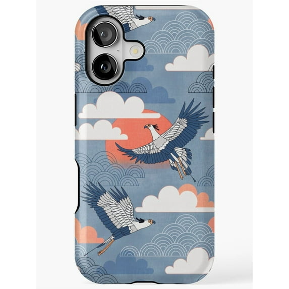 Bold Oriental Secretary Birds Phone Case for iPhone 11 12 13 14 15 16 ...