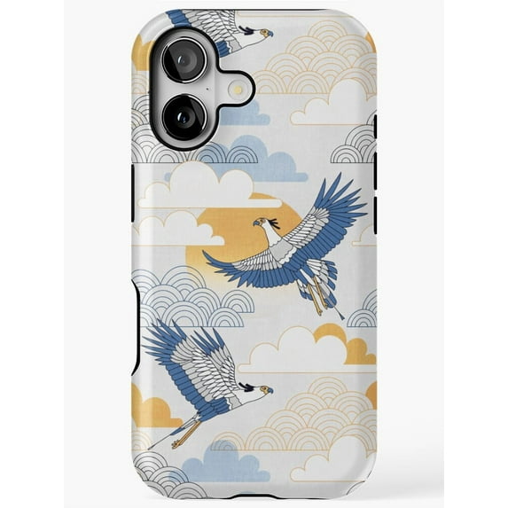 Bold Oriental Secretary Birds Phone Case for iPhone 11 12 13 14 15 16 ...
