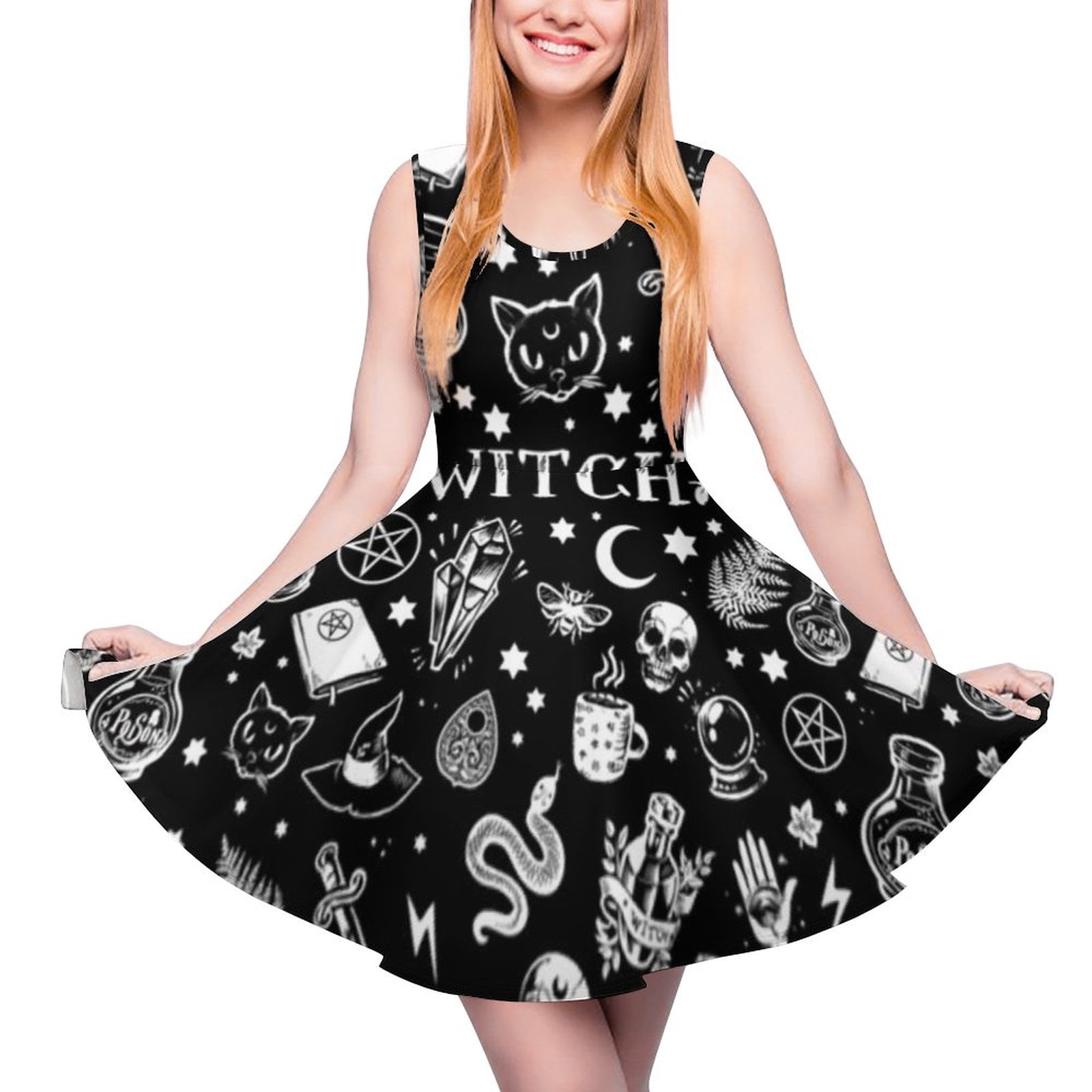 Bold Owl Dress Abstract Animal Night Club Dresses Sleeveless Aesthetic ...