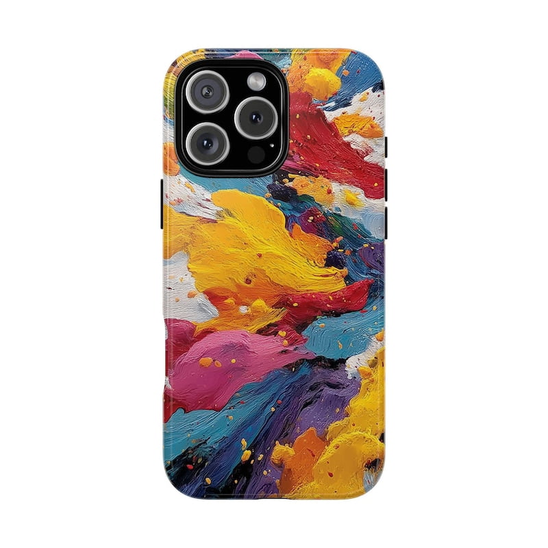 Bold Paint Spill Abstract Art Phone Case for iPhone 17 16 15 14 13 12 ...