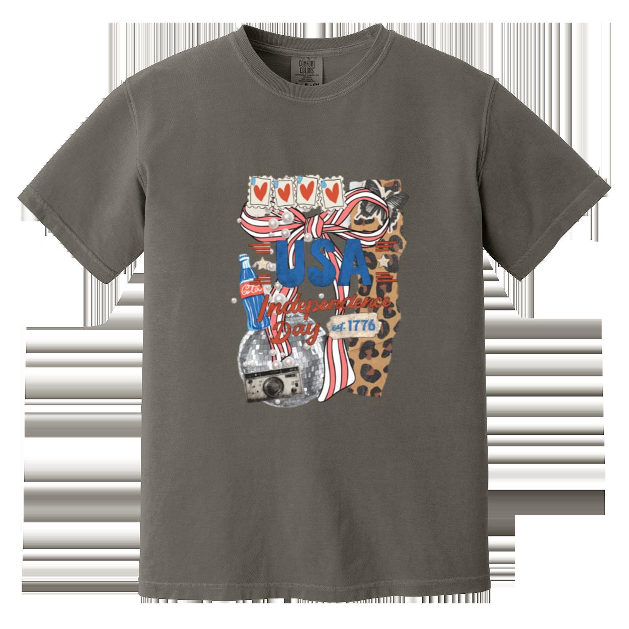 Bold Patriotic Collage USA Pride Comfort Color T-shirt Red White Blue ...