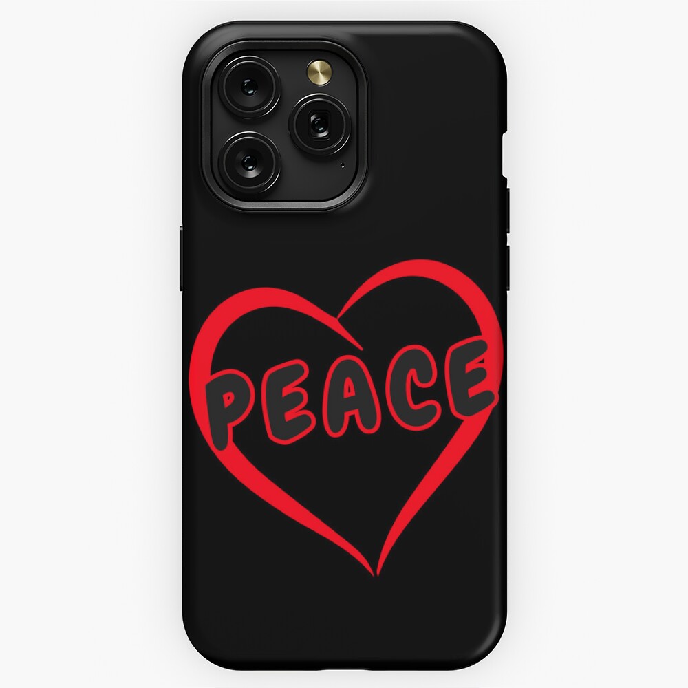 Bold Peace Symbol Red Black Modern Aesthetic Art for iPhone 17 16 15 14 ...