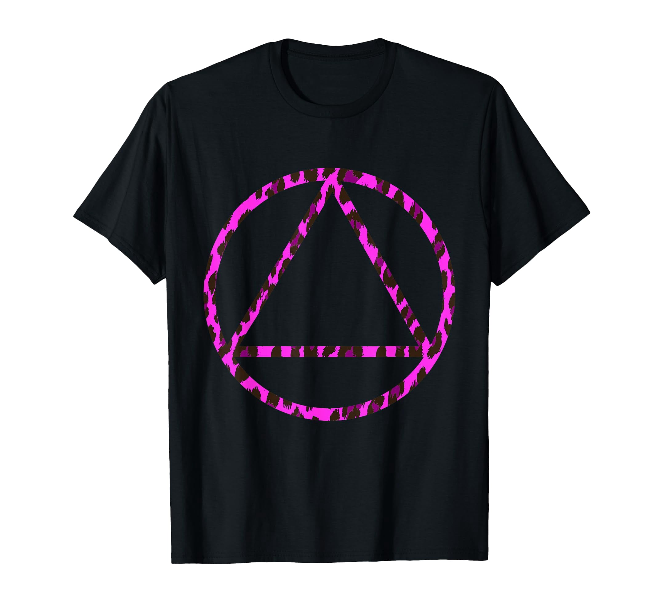 Bold Pink Triangle Design Sobriety Support T-Shirt for Alcoholic ...