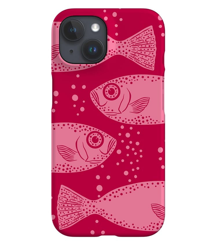 Bold Pinks Fish Themed Animal Phone Case for iPhone 11 to 17 A ...