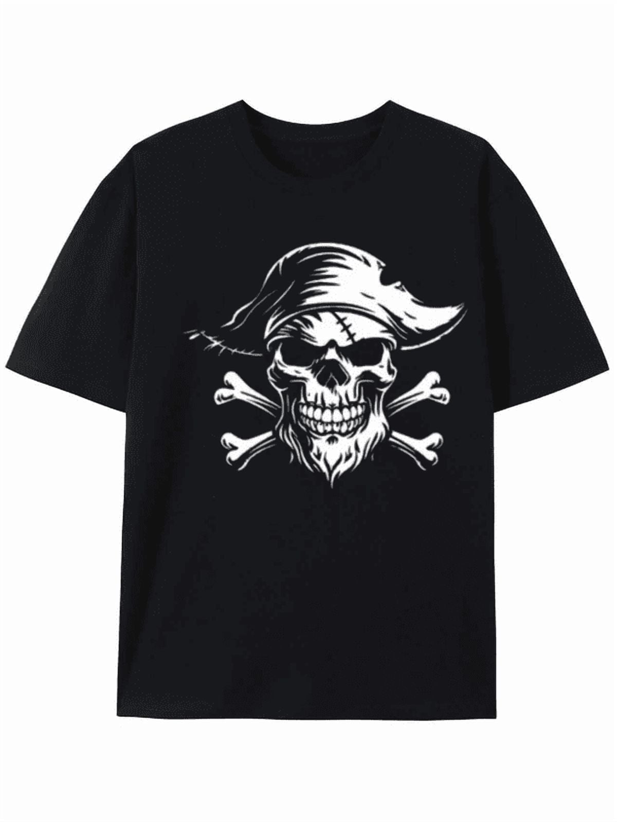 Bold Pirate Skull & Crossbones Graphic Tee - Walmart.com