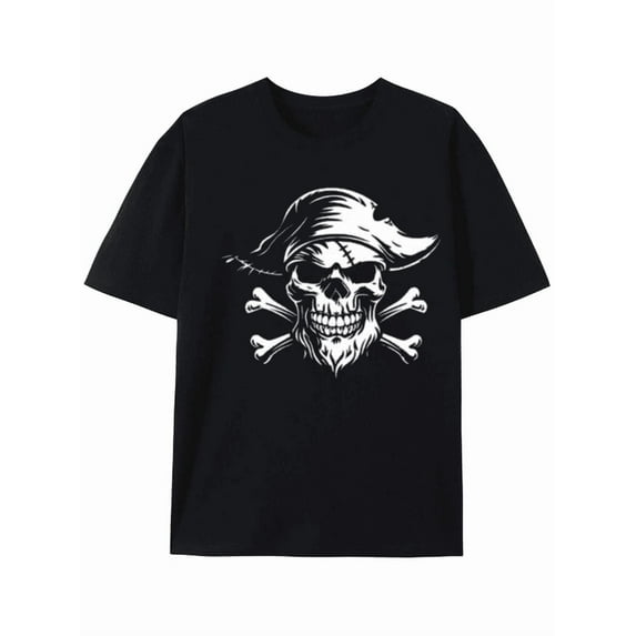 Bold Pirate Skull & Crossbones Graphic Tee - Walmart.com